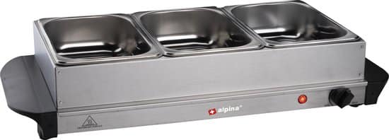 Alpina Buffetwarmer - 3 Bakken à 1,25 Liter - Warmhoudplaat ...