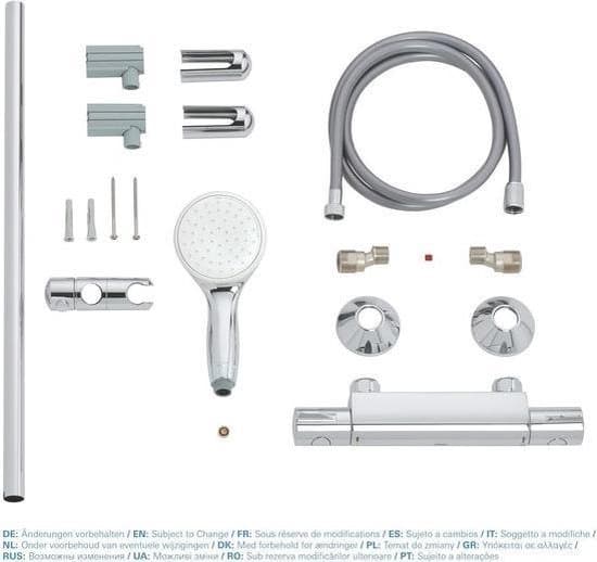 GROHE Grohtherm 800 Thermostatische Douchekraan - met doucheset ...