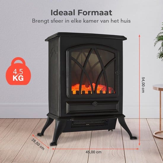 LifeGoods Elektrische Sfeerhaard - Realistisch LED Licht - Vrijstaand ...