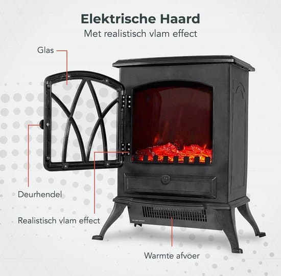 LifeGoods Elektrische Sfeerhaard - Realistisch LED Licht - Vrijstaand ...