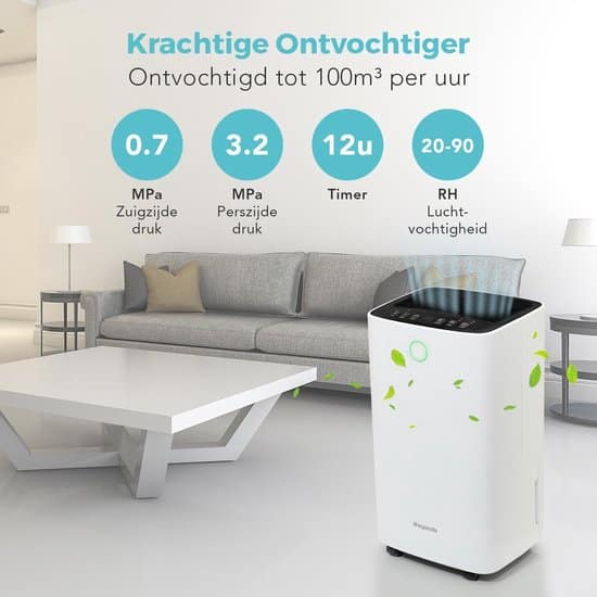 LifeGoods Luchtontvochtiger - Ontvochtigd 12L per Dag - Was-droog ...