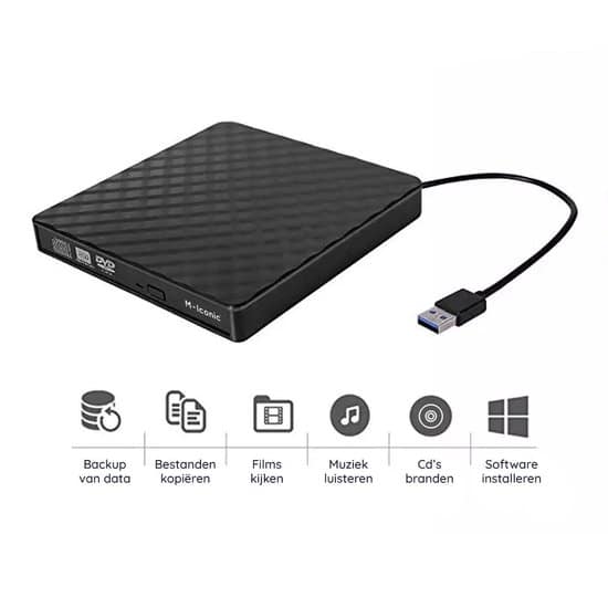 M-Iconic Externe CD/DVD Speler en Brander - Optische drive extern - USB ...