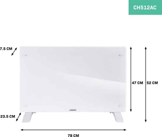 VONROC Luxe elektrische kachel - Convectorkachel met glazen paneel ...