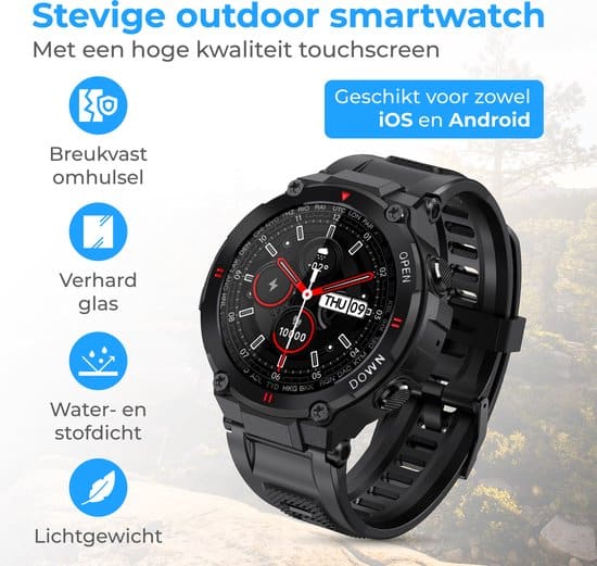 Nuvance - Outdoor Smartwatch K22 - 45mm - Touch Screen - IP67 ...