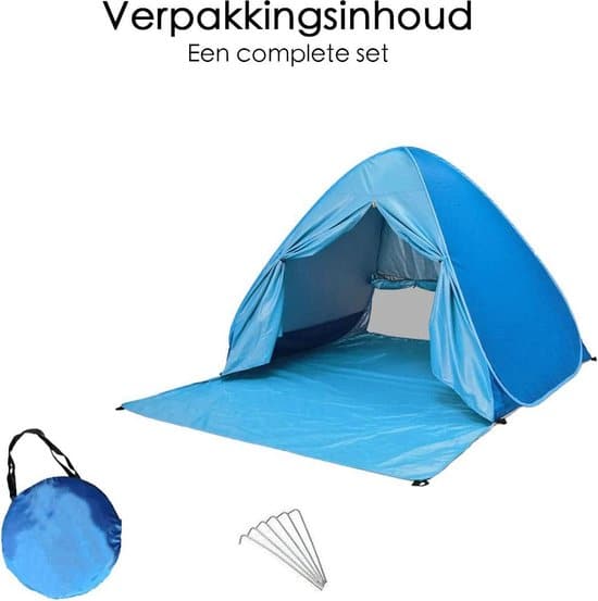 Pop-up Tent - Strandtent - Opvouwbaar - Blauw - Online Reviews