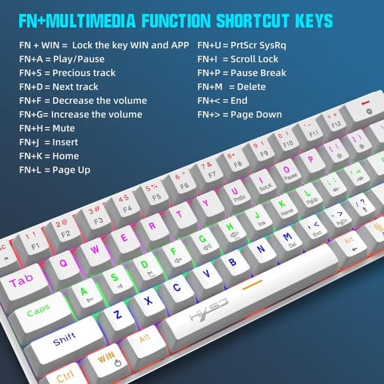 HXSJ V900 - RGB bedrade mechanisch gaming toetsenbord - QWERTY - 61 ...