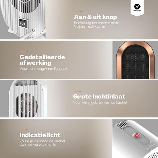 Vulpes Tech® Elektrische Kachel Pro - Ventilatorkachel - Elektrische ...