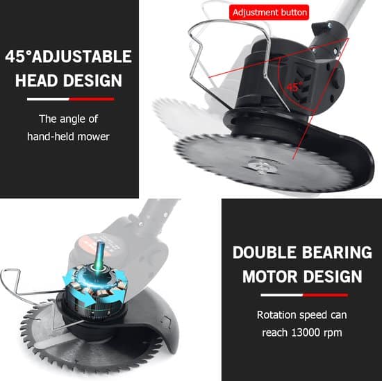 Wolike Grastrimmer-Oplaadbare Draadloze Elektrisch Grastrimmers-45 ...