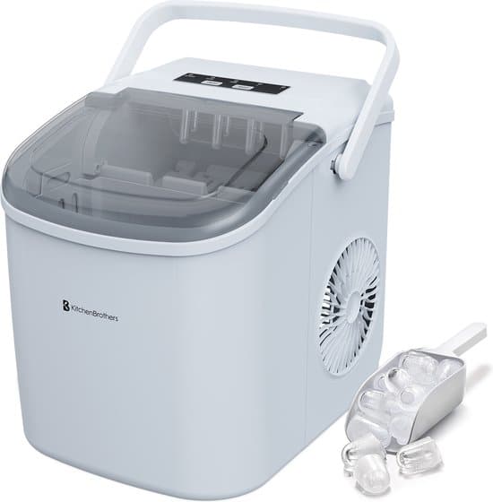 KitchenBrothers IJsblokjesmachine - 1.2L - 7-10 min. - 12kg/24u ...