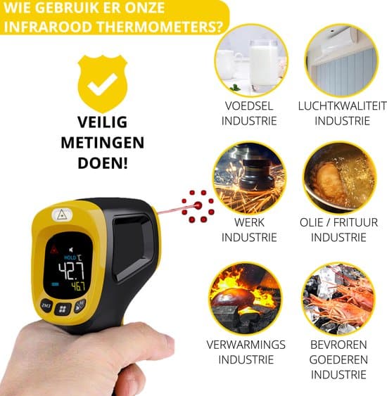 AXISE Digitale Infrarood thermometer - Digitale Warmtemeter - Bereik ...