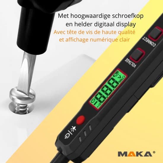 MAKA Digitale Spanningszoeker schroevendraaier - 12-300V - Digitaal ...