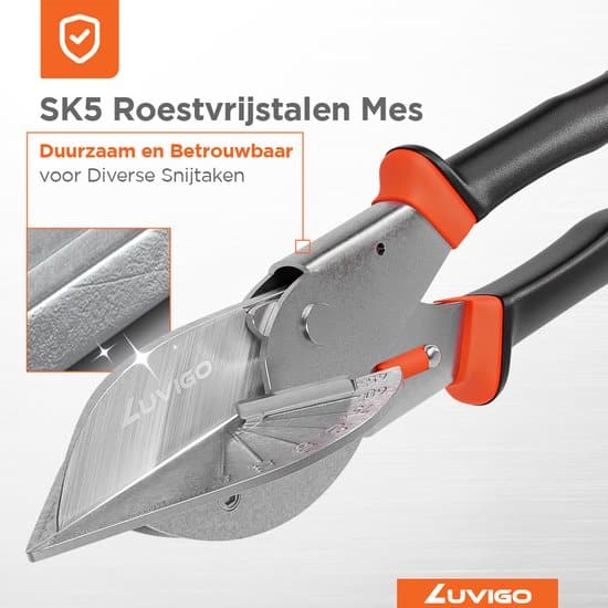 Luvigo® Professionele Plintenschaar / Verstekschaar 45°-135° RVS ...