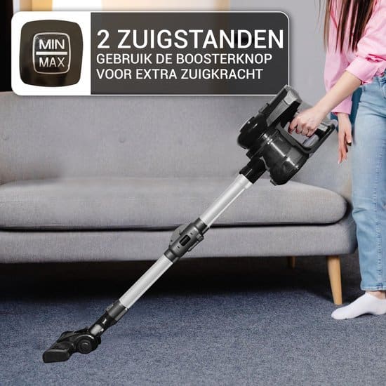 Vonia Steelstofzuiger - Stofzuiger draadloos - Kruimeldief - Buigbaar ...