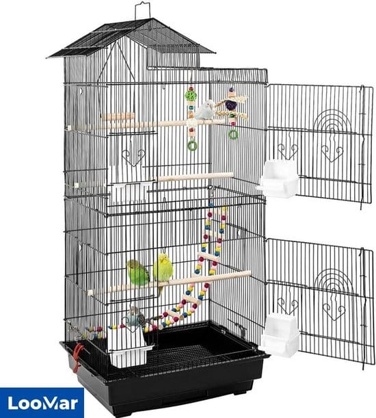 LooMar Grote vogelkooi - vogel Voliere - Vogelkooi - Zwart - Geschikt ...
