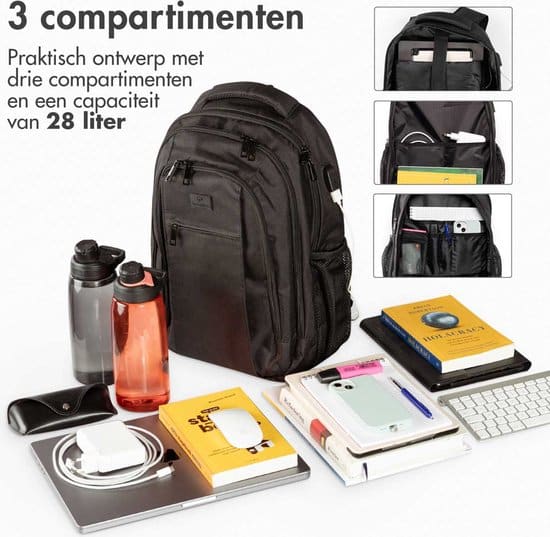 iMoshion Rugzak - 28L - Rugtas Dames & Heren - Laptoptas tot 17 inch ...