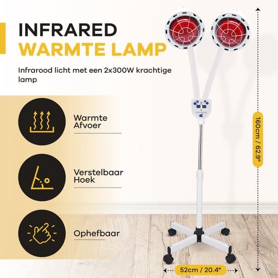 Mvolo Dubbele Infraroodlamp S1 - Lichttherapie voor pijnverlichting en ...