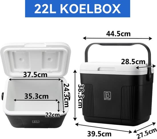 Brisby Koelbox - Frigobox - 22L - Zwart - Tot maximaal 40 uur isolatie ...